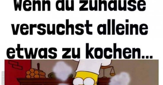 Wenn du zuhause versuchst alleine etwas zu kochen... | Lustige Bilder ...