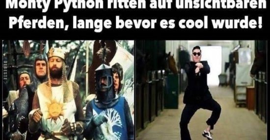 Monty Python ritten auf unsichtbaren Pferden, lange bevor.. | Lustige ...