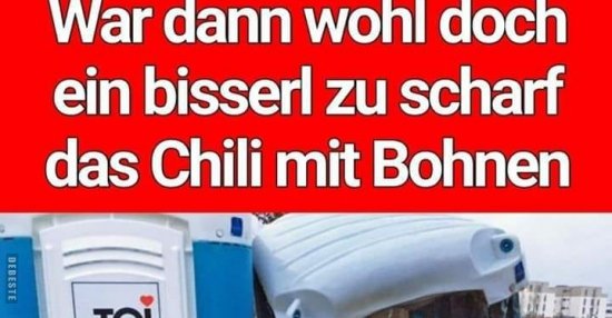 War dann wohl doch ein bisserl zu scharf das Chili mit.. | Lustige ...