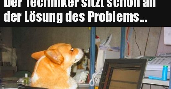 Der Techniker sitzt schon an der Lösung des Problems... - DEBESTE.de