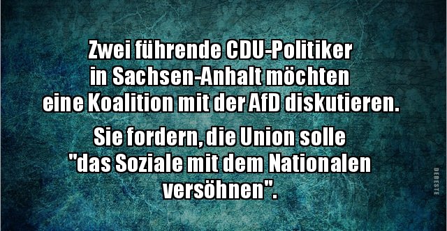 Zwei führende CDU-Politiker in Sachsen-Anhalt möchten.. | Lustige ...