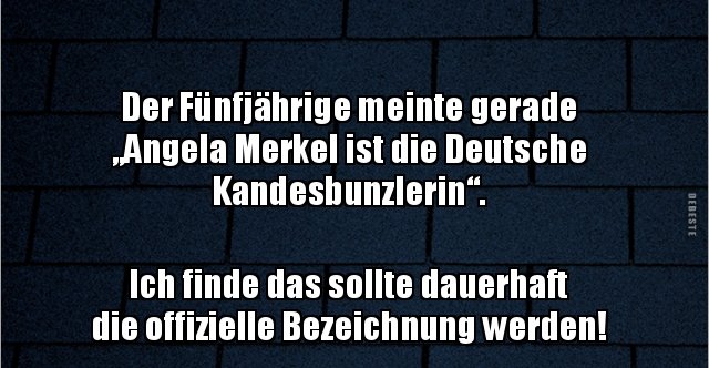 Der Fünfjährige meinte gerade „Angela Merkel ist die.. | Lustige Bilder ...