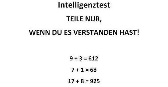 Intelligenztest.. | Lustige Bilder, Sprüche, Witze, echt lustig