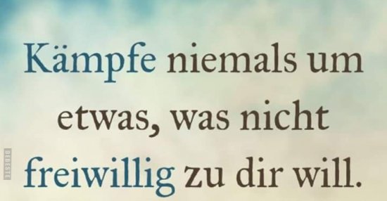 Kämpfe niemals um etwas, was nicht freiwillig zu dir will.. | Lustige ...