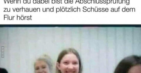 Wenn du dabei bist die Abschlussprüfung zu verhauen und plötzlich ...
