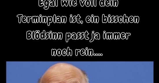 Egal wie voll dein Terminplan ist, ein bisschen Blödsinn.. | Lustige ...