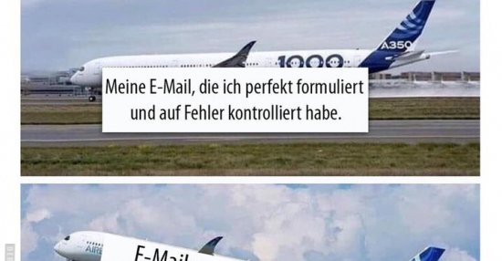 Meine E-Mail, die ich perfekt formuliert und auf Fehler kontrolliert ...