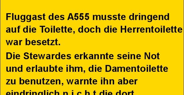 Fluggast des A555 musste dringend auf die Toilette.. | Lustige Bilder ...