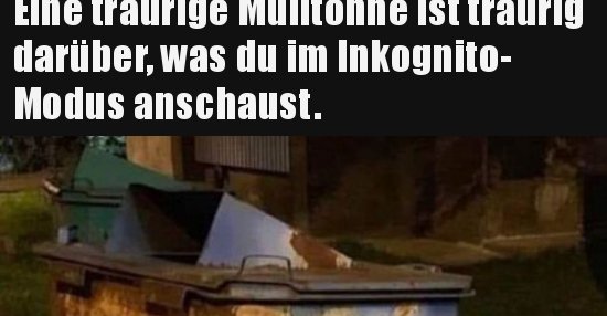 Eine traurige Mülltonne ist traurig darüber, was du im.. | Lustige ...