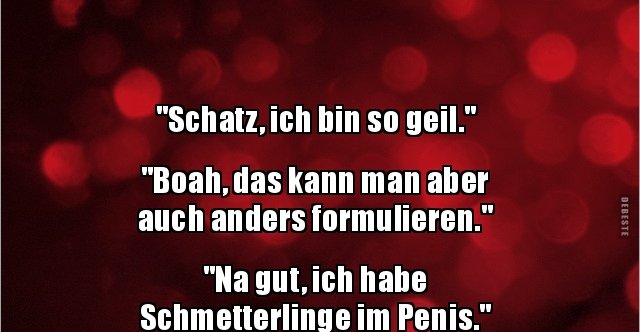 "Schatz, ich bin so geil." "Boah, das kann man.." | Lustige Bilder, Sprüche, Witze, echt lustig