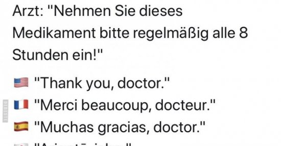 Arzt: "Nehmen Sie dieses Medikament bitte regelmäßig alle 8 ...