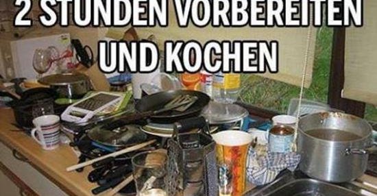 2 Stunden vorbereiten und kochen.. | Lustige Bilder, Sprüche, Witze ...