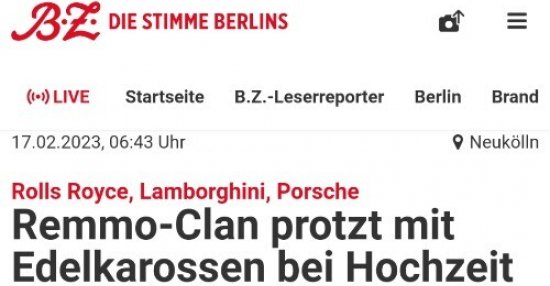 Remmo-Clan protzt mit Edelkarossen bei Hochzeit in Neukölln - DEBESTE.de