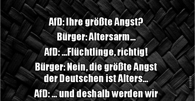 AfD: Ihre größte Angst? Bürger: Altersarm... AfD.. | Lustige Bilder ...