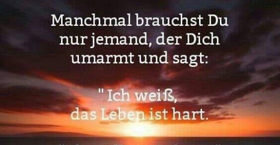 Manchmal brauchst Du nur jemand, der Dich umarmt und sagt.. | Lustige Bilder, Sprüche, Witze ...
