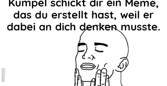 Kumpel schickt dir ein Meme, dass du erstellt hast, weil er dabei an ...