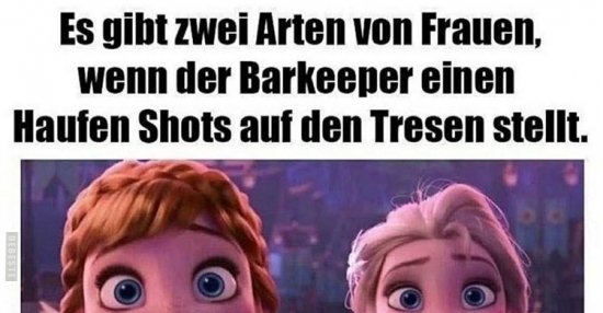 Es gibt zwei Arten von Frauen, wenn der Barkeeper einen.. | Lustige ...