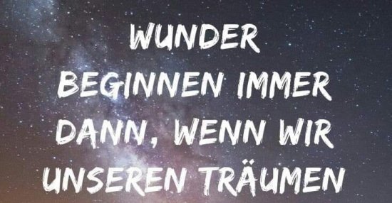 Wunder beginnen immer dann, wenn wir unseren Träumen.. | Lustige Bilder ...