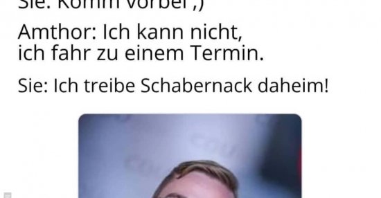 Sie: Komm vorbei ;) Amthor: Ich kann nicht, ich fahr zu einem Termin ...