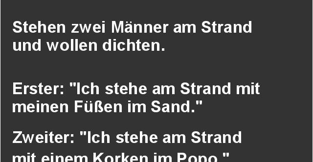 Stehen zwei Männer am Strand und wollen dichten. | Lustige Bilder ...
