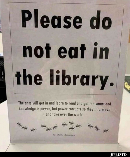 Please do not eat in the library. - DEBESTE.de
