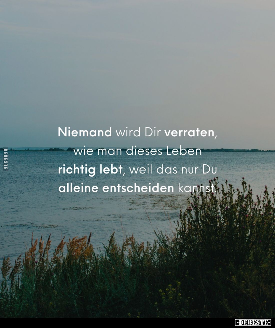 Niemand wird Dir verraten, wie man dieses Leben richtig lebt, weil das nur Du - DEBESTE.de